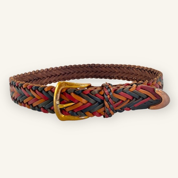 Brighton | Accessories | Brighton Multi Color Braided Leather Belt ...